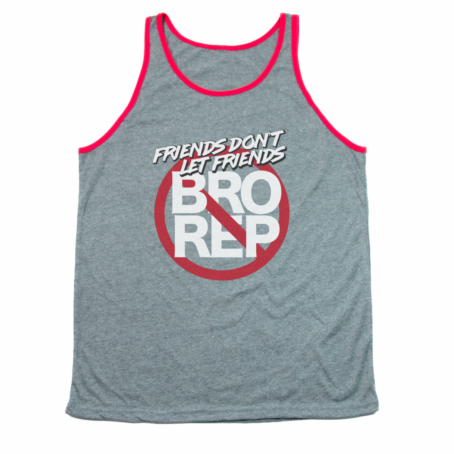 Bro-Rep Gray / Red Tank Top - 100% Broflex - Always Train